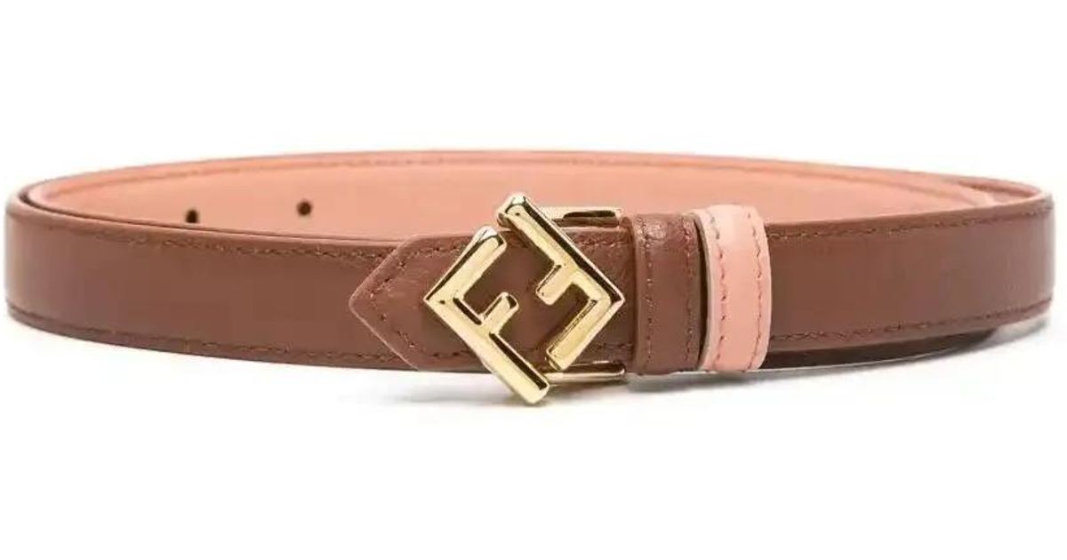 Fendi Ff Diamonds Belt in White | Lyst