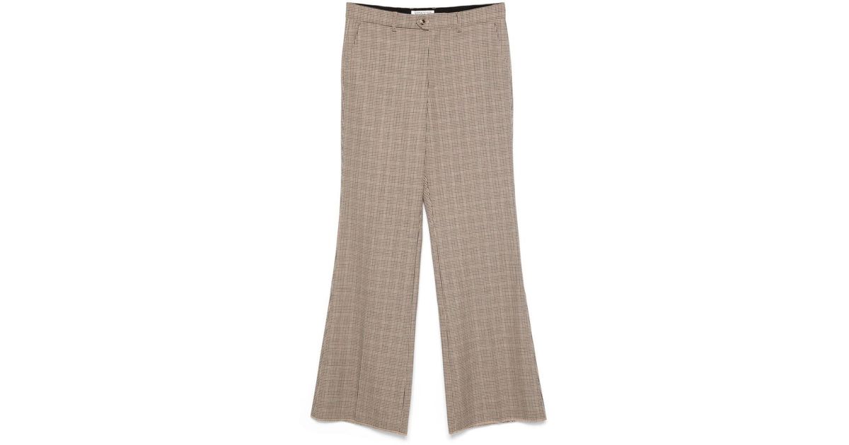 MIDNIGHT RODEO Houndstooth Flared Trousers in Gray for Men | Lyst