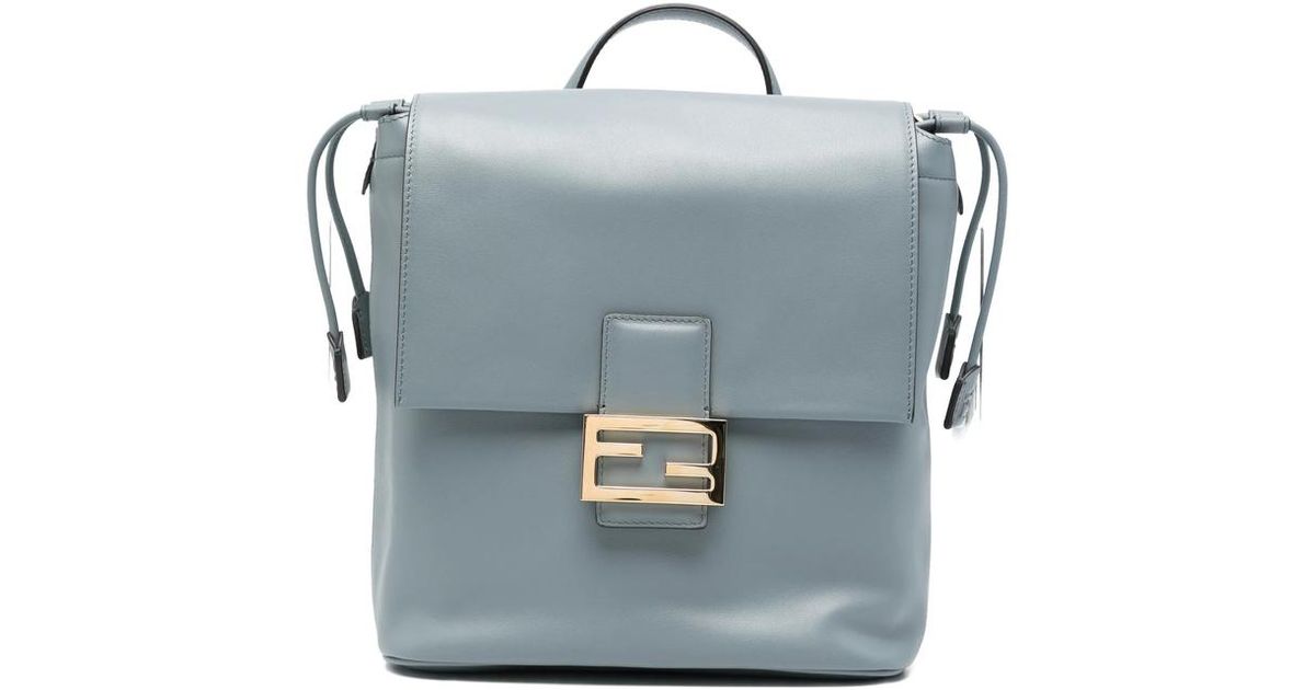 Fendi Ff-Plaque Backpack in Blue | Lyst