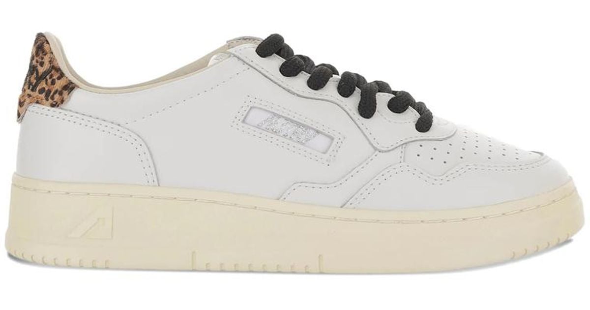 Autry Medalist Leopard Sneakers in Natural | Lyst UK