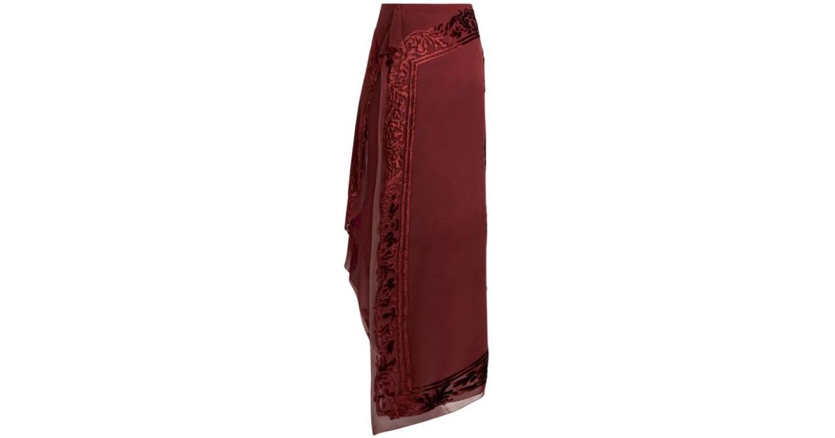 Etro Skirt With See-Through Effect in Red | Lyst