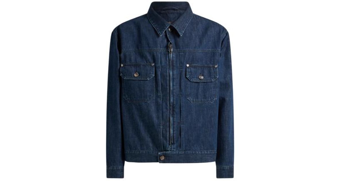 Etro Denim Jacket With Octopus Embroidery And Logo in Blue for Men | Lyst