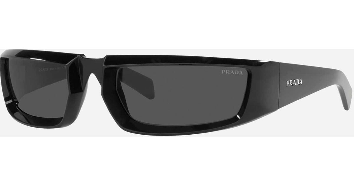 Prada Runway Wrap Around Black Sunglasses | Lyst