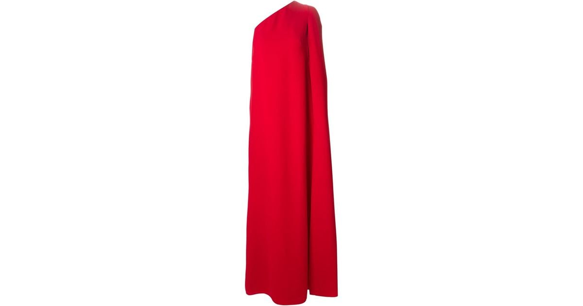 Valentino One Shoulder Evening Gown In Red Lyst