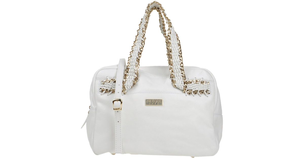 Guess Leather Handbag in White - Lyst