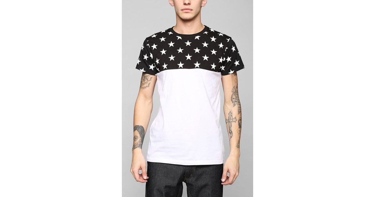 Urban Outfitters Colorblock Stars Tee in Black for Men | Lyst
