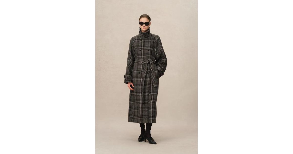 Fabrique Edit Convertible Funnel Neck Coat in Natural | Lyst