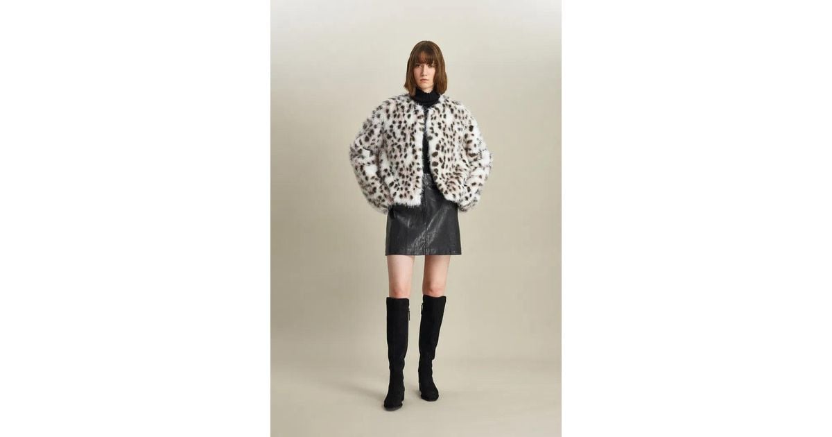 Fabrique Lucrezia Snow Leopard Coat in Natural | Lyst UK