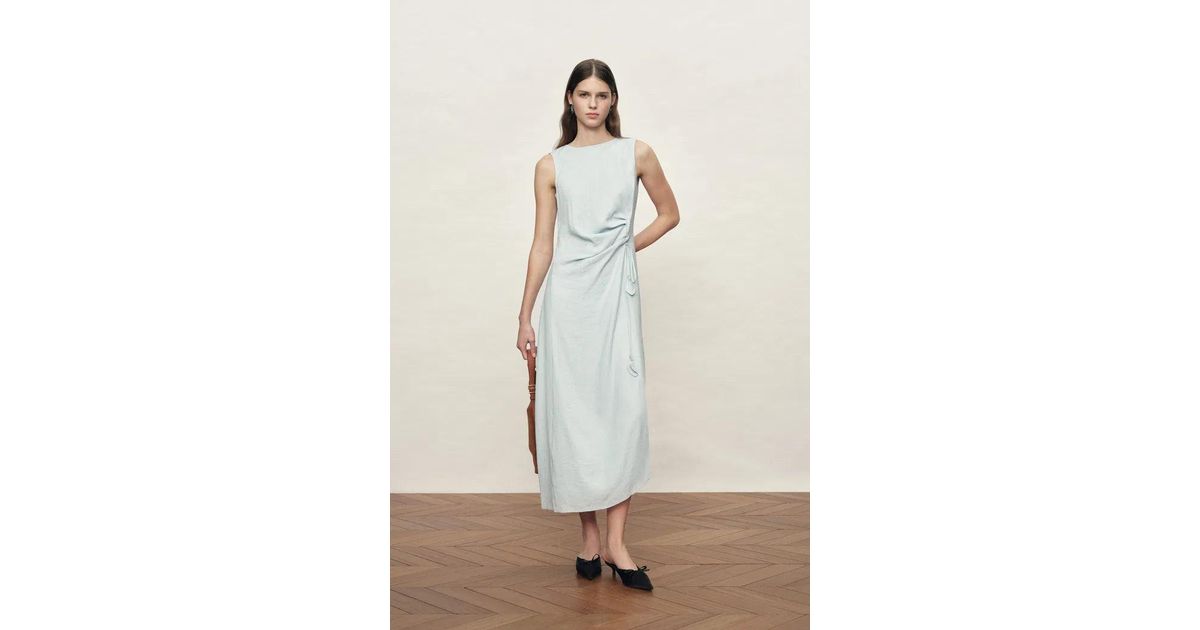 Fabrique Arilyn Petal Drawstring Dress in Natural | Lyst UK