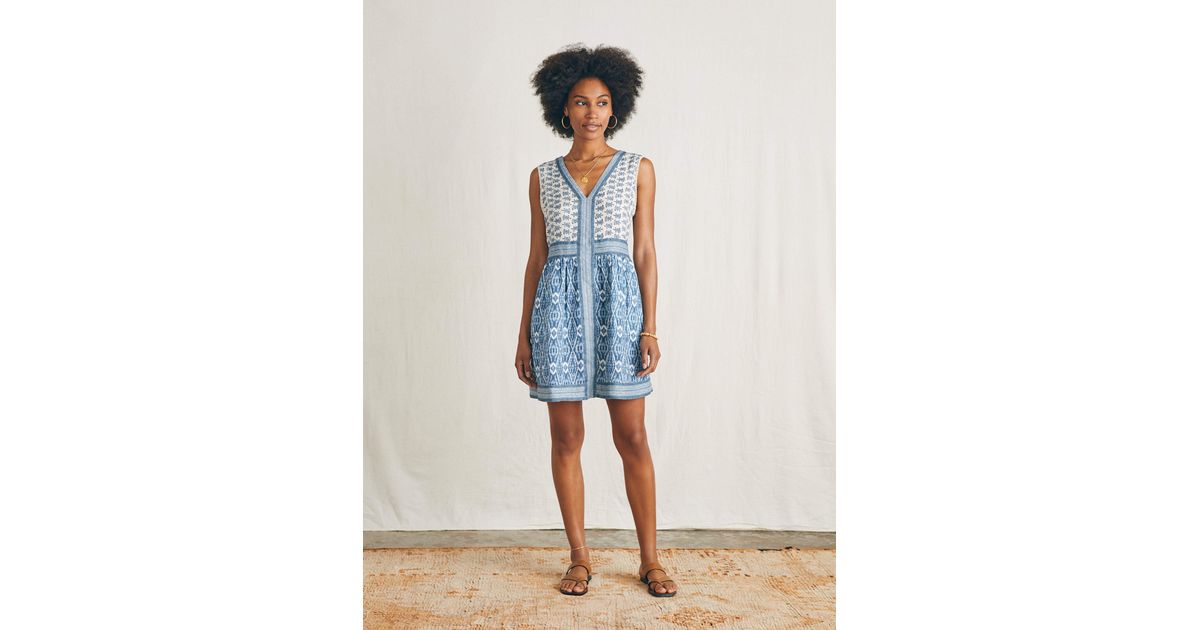 Faherty Macey Dress in Blue | Lyst