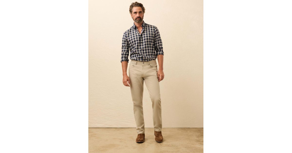 Faherty Reserve Twill 5-Pocket Pants in Natural for Men | Lyst UK