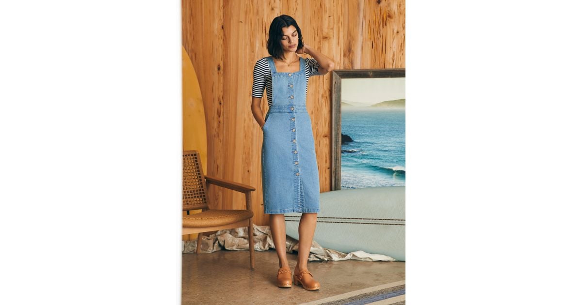 Faherty Organic Cotton Denim Remi Dress in Blue | Lyst