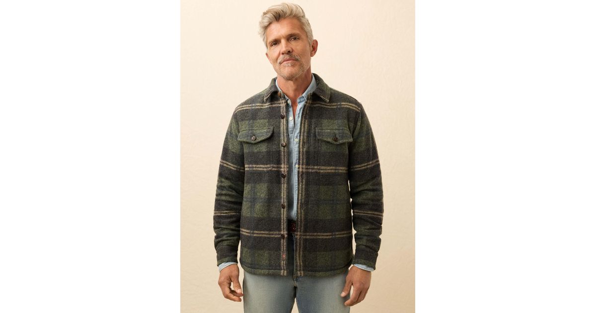 Faherty Range Fleece Shirt Jacket Lined Cpo in Green for Men | Lyst UK