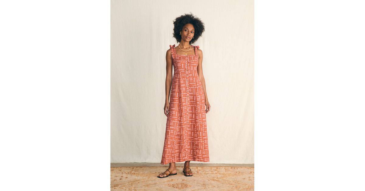 Faherty Anna Kahalekulu Kendall Dress in Pink | Lyst