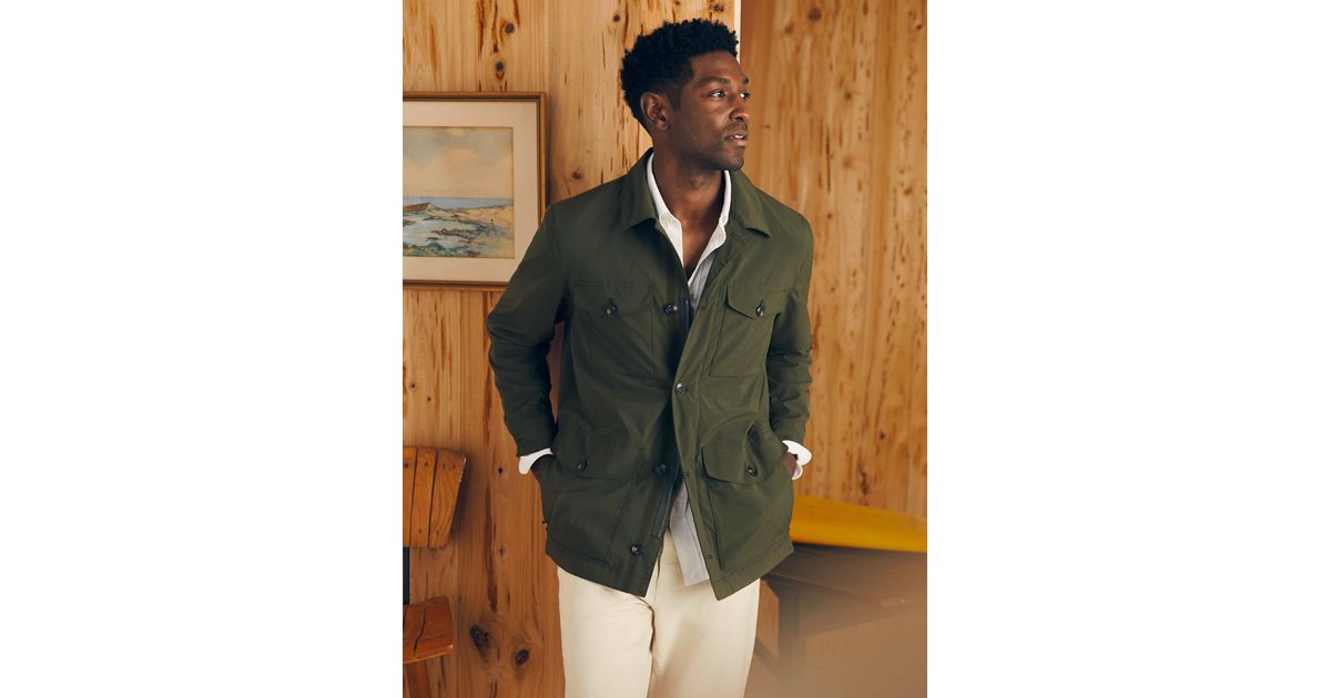 Faherty Reserve Four Pocket Field Jacket in Green for Men | Lyst