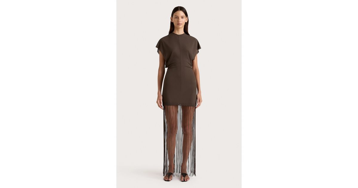 Faithfull the Brand Brita Fringe Dress Chocolate, / Chocolate | Lyst