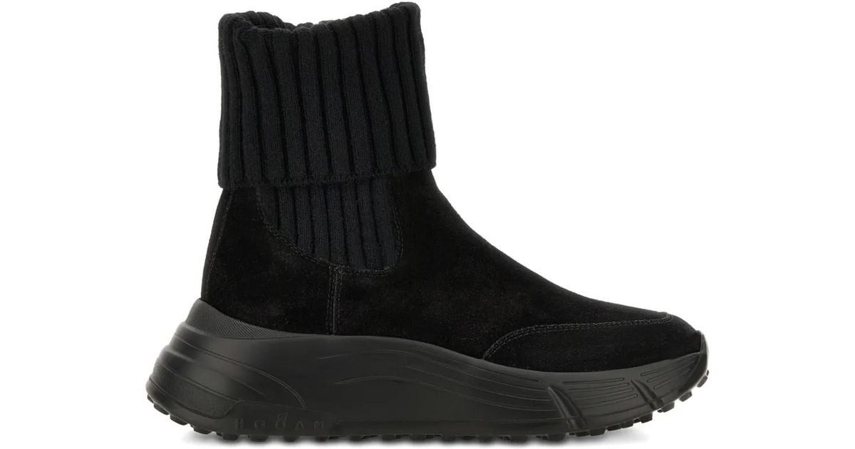 Hogan 65Mm H669 Ribbed Chelsea Boots in Black | Lyst UK