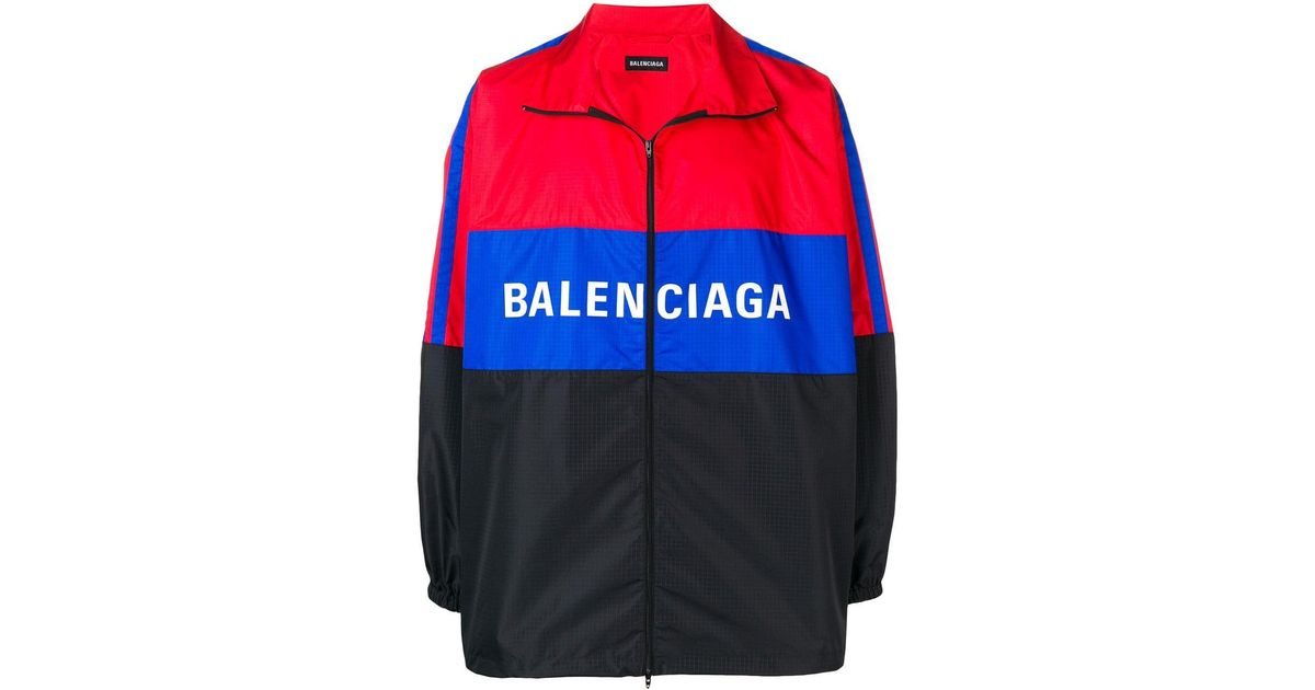 Balenciaga Colorblock Logo Track Jacket in Red for Men | Lyst Balenciaga Colorblock Logo Track Jacket in Red for Men | Lyst