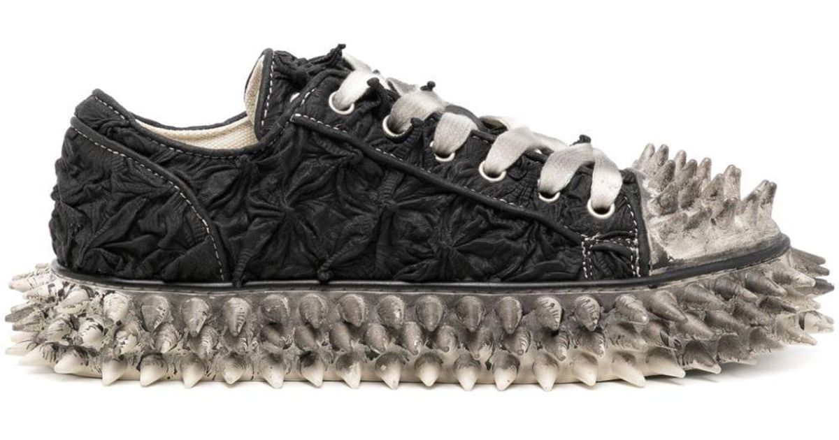 Doublet Spike-Effect Lace-Up Sneakers in Black for Men | Lyst
