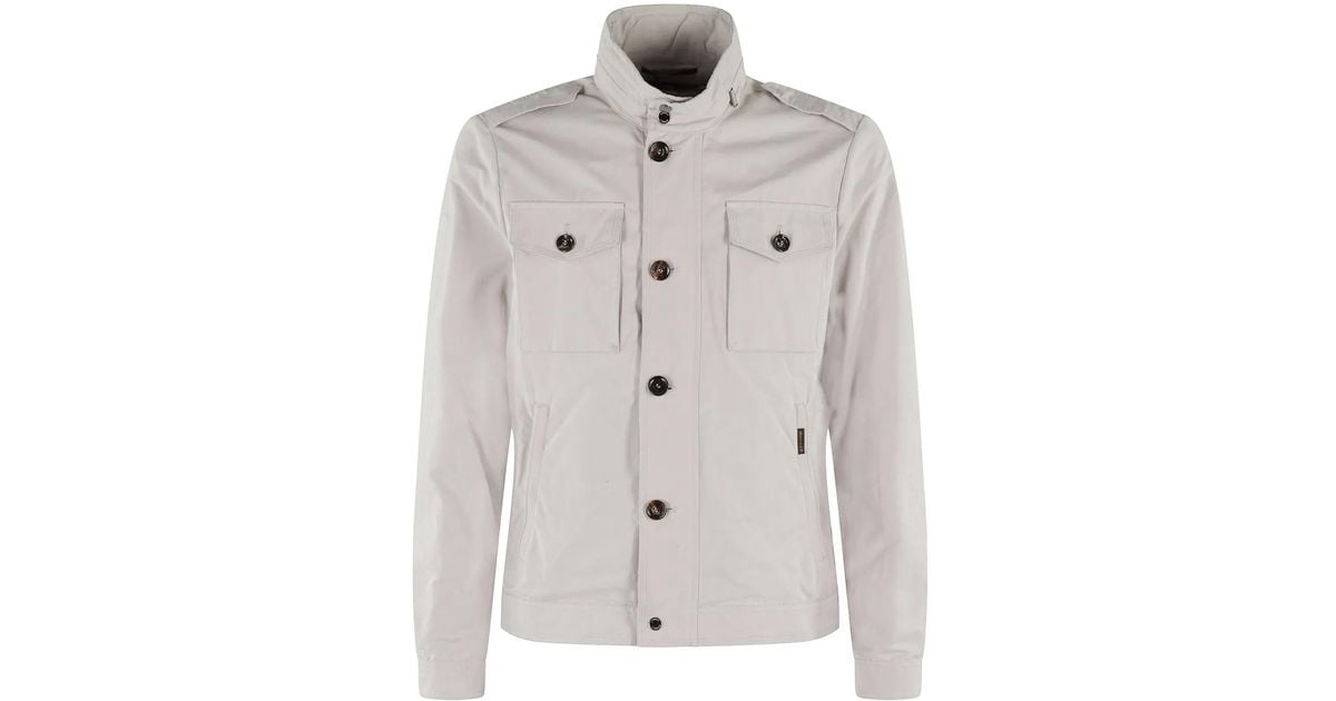 Moorer Logo-Tag Jacket in Grey for Men | Lyst UK