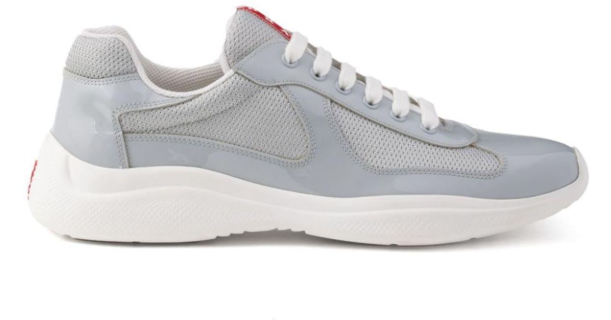 Prada America'S Cup Logo-Patch Sneakers in White for Men | Lyst
