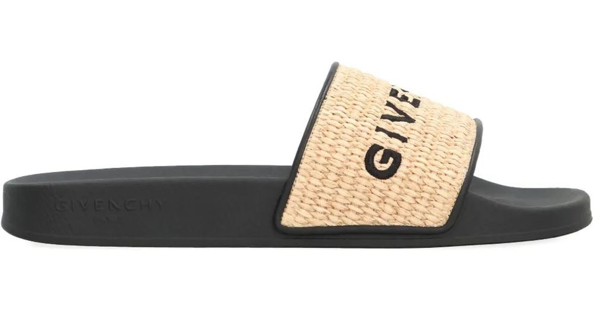 Givenchy Rafia Slides in White | Lyst