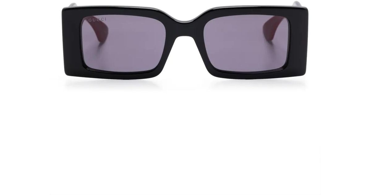 Gucci Rectangular-Frame Sunglasses in Black | Lyst