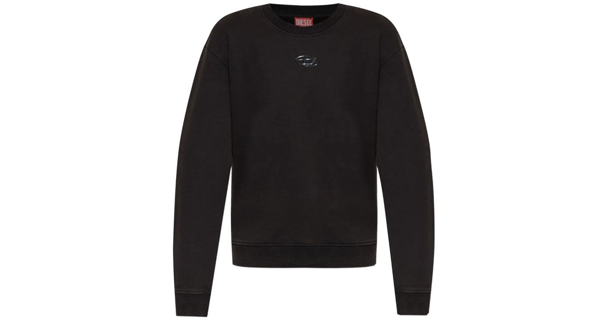 DIESEL Logo-Detail Crew-Neck Sweatshirt in Black for Men | Lyst UK