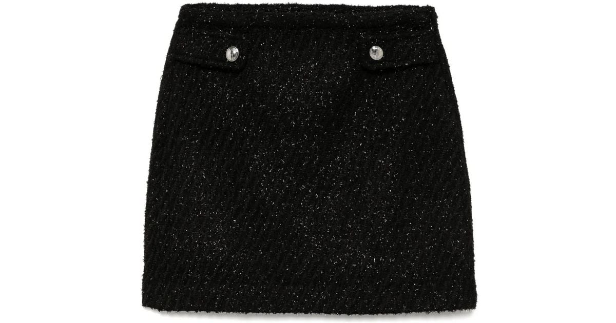Michael Kors Tweed Mini Skirt in Black | Lyst