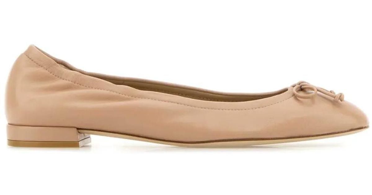 Stuart Weitzman Bria Ballet Flats in Natural | Lyst