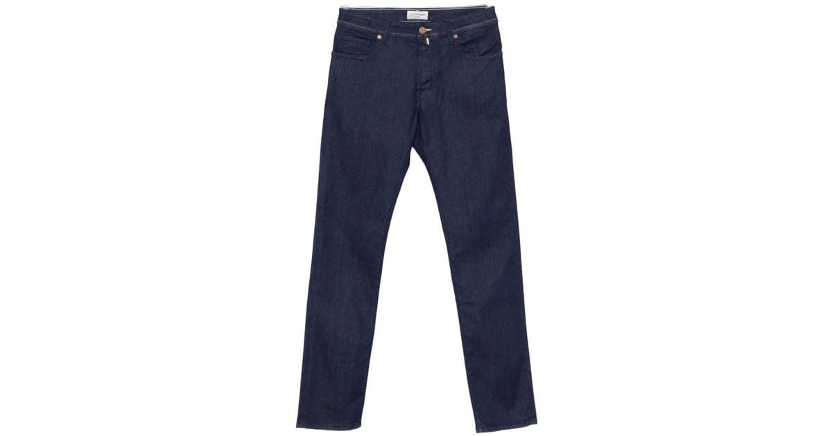 Jacob Cohen Bard Copper-Tone-Stitching Jeans in Blue for Men | Lyst UK
