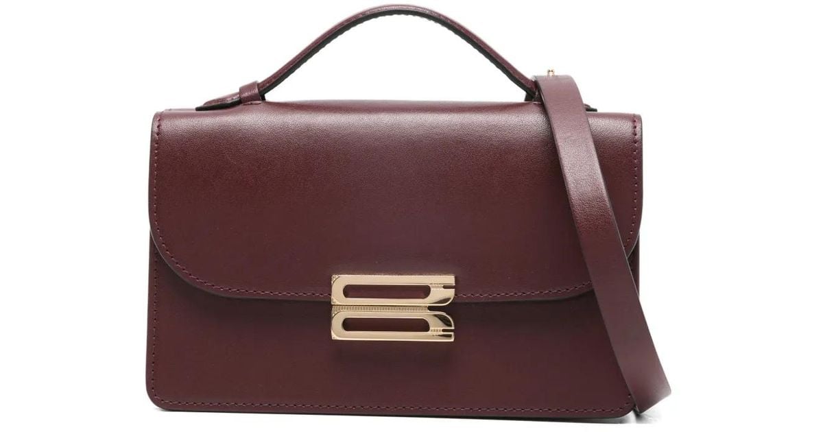 Victoria Beckham The Dorian Logo-Print Shoulder Bag in Purple | Lyst UK