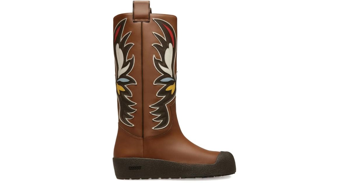 Bally Chambery Leather Eagle-Motif Boots in Brown for Men | Lyst UK
