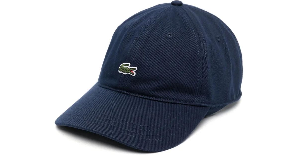 Lacoste Logo-Patch Curved-Peak Cap in Blue | Lyst UK