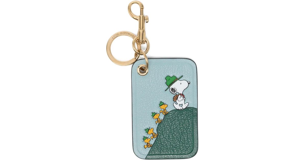 Anya Hindmarch X Peanuts Snoopy Key Ring in Green | Lyst