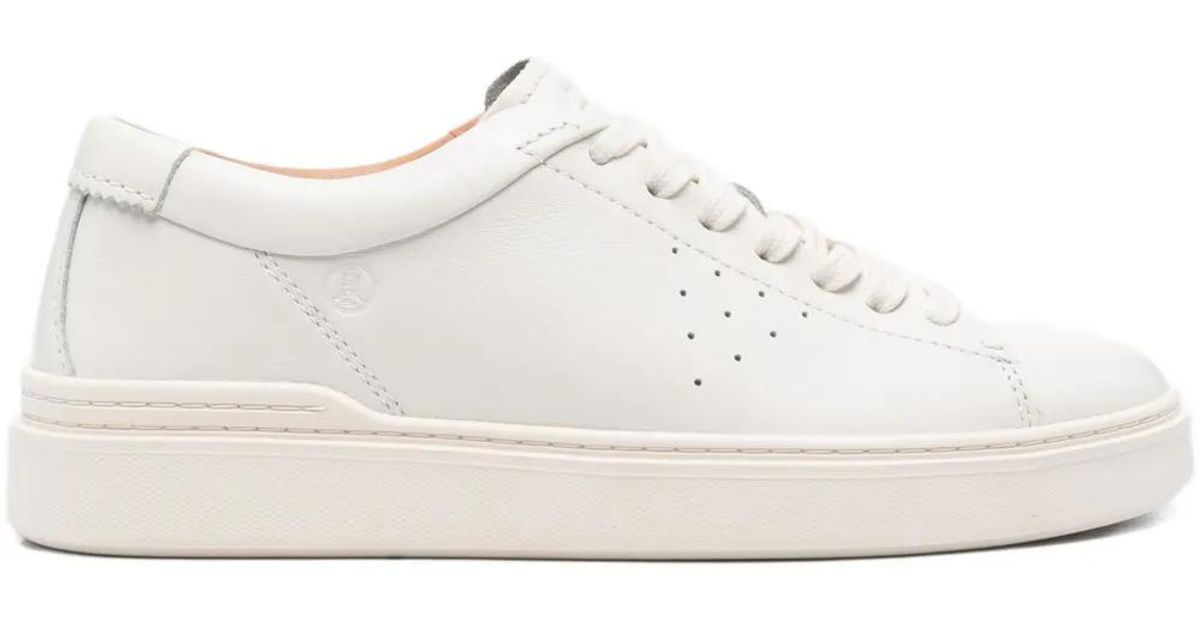Clarks Craft Leather Perforated Sneakers in White for Men | Lyst