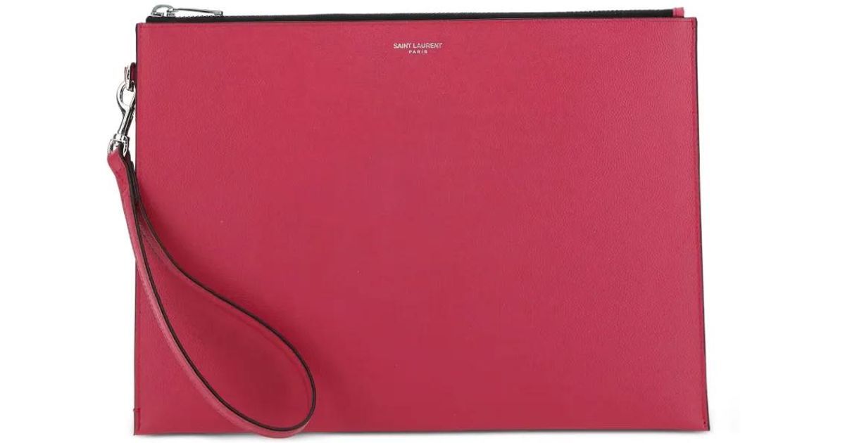 Saint Laurent Paris Tablet Holder in Red for Men | Lyst