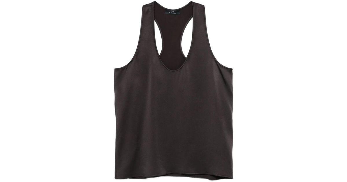 CHRISTIAN BOARO Racer-Back Satin Top in Black | Lyst UK