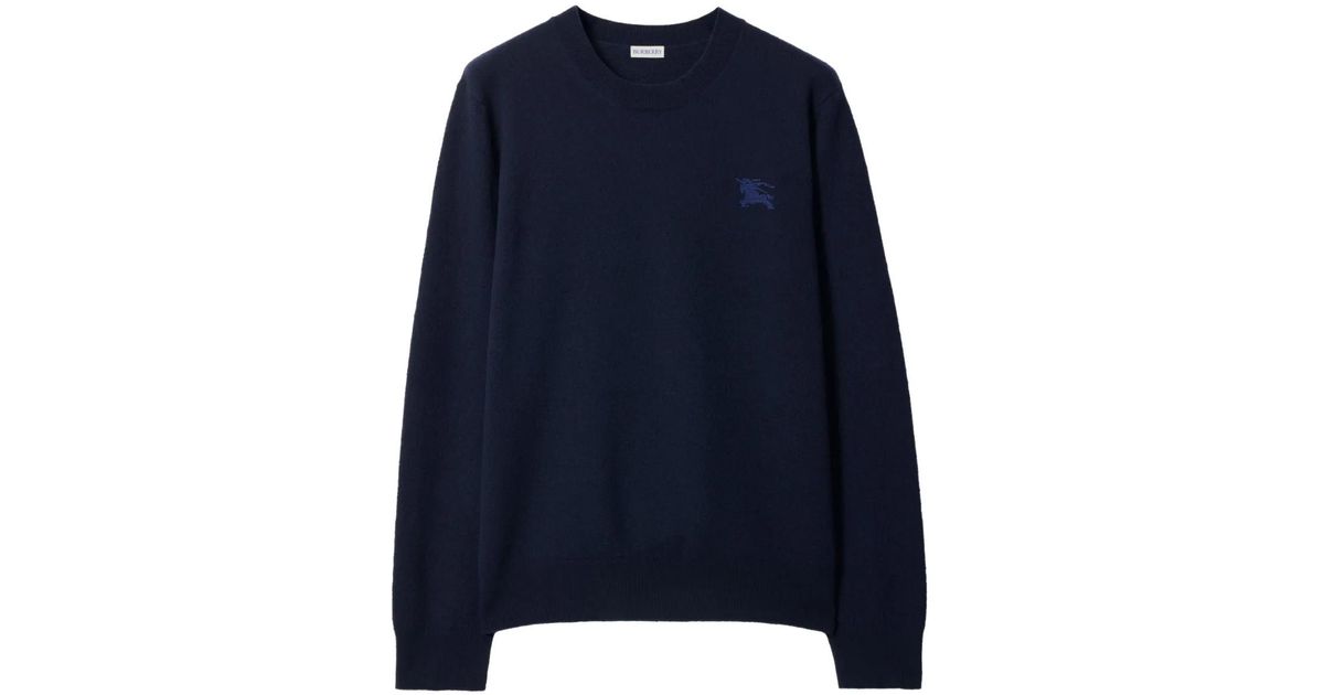 Burberry Equestrian Knight Crew-Neck Sweater in Blue for Men | Lyst UK