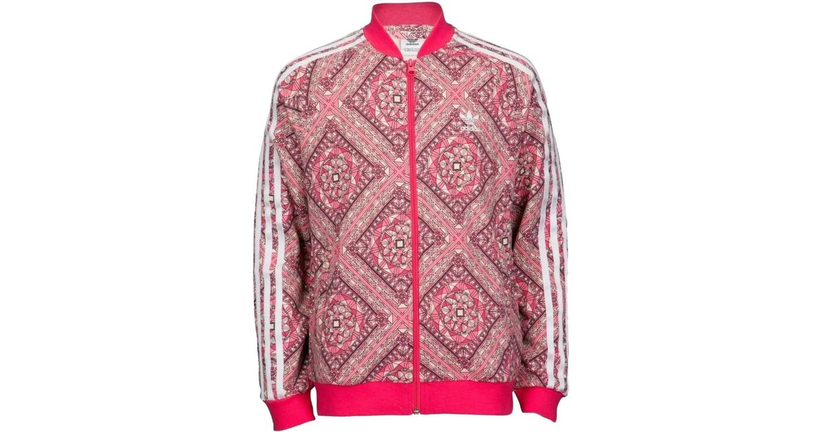 adidas Superstar Zip-up Track Jacket in Pink | Lyst