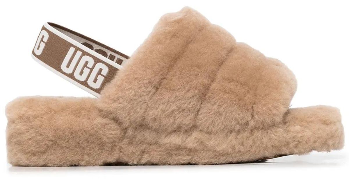 UGG Fluff Yeah Slide Slipper in Brown | Lyst