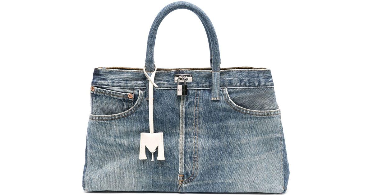 MEDEA Nina Denim Tote Bag in Blue | Lyst