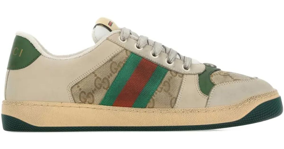 Gucci Screener Logo-Embellished Low-Top Sneakers in Green | Lyst UK