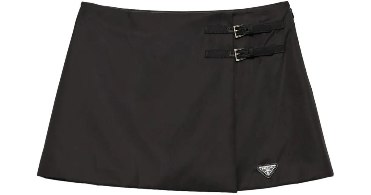 Prada Wraparound Skirt in Black | Lyst