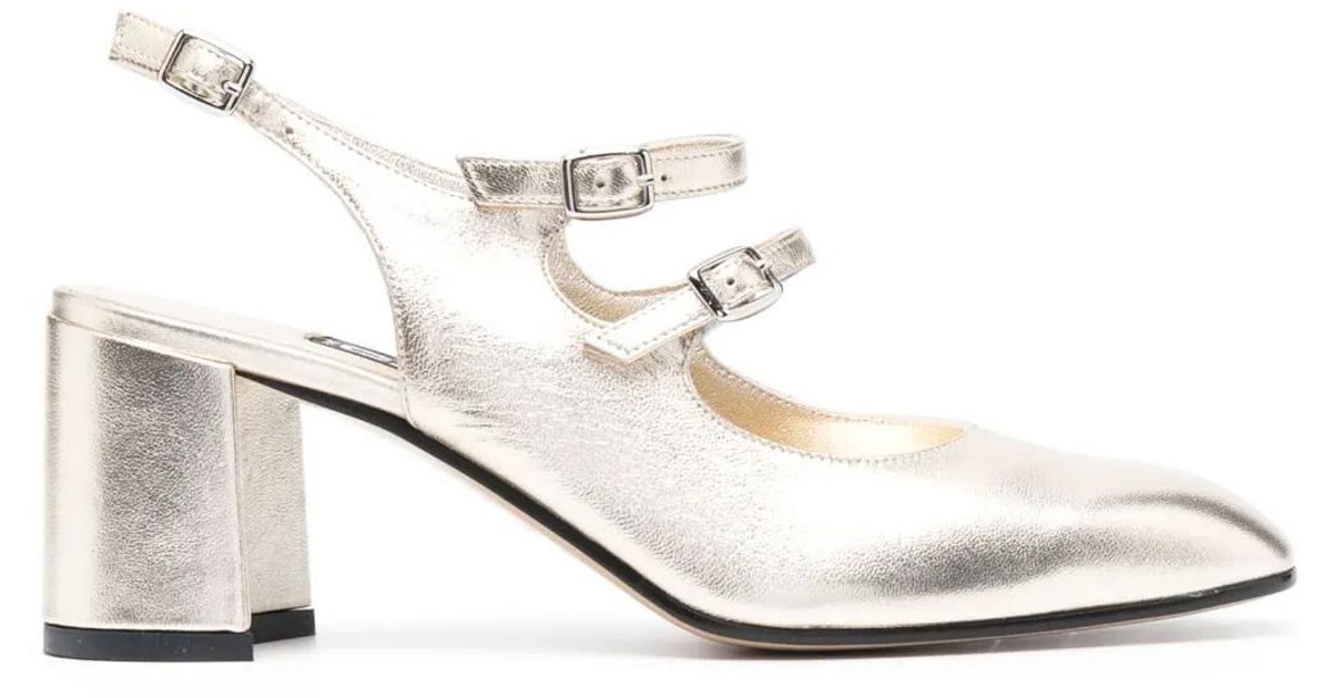 CAREL PARIS Banana 70Mm Metallic Pumps in White | Lyst Canada