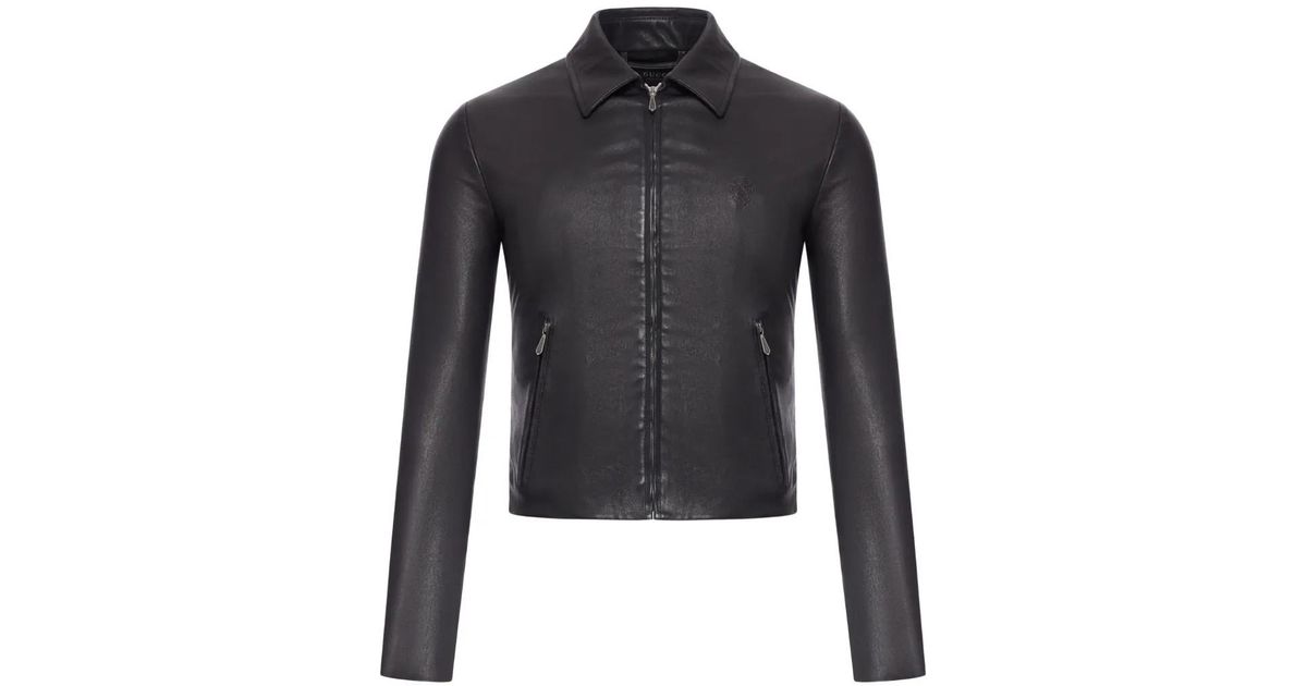 Gucci Zip-Up Leather Jacket in Black for Men | Lyst UK