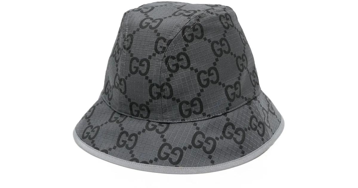 Gucci Gg Ripstop Bucket Hat in Gray for Men | Lyst