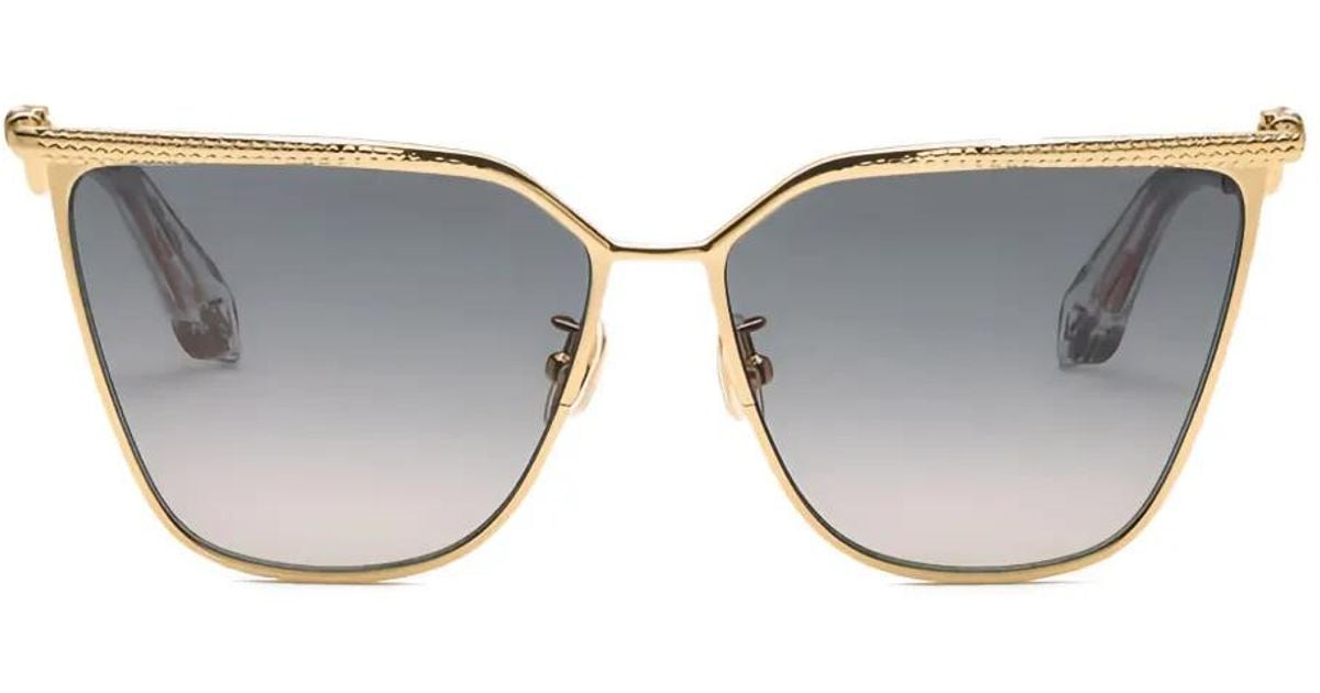 Roberto Cavalli Snake-Effect Sunglasses in Grey | Lyst UK