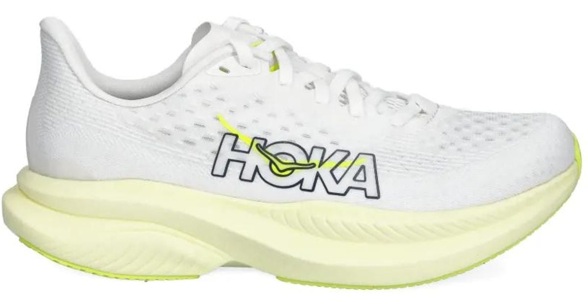 Hoka One One Mach Logo-Print Sneakers in White | Lyst UK