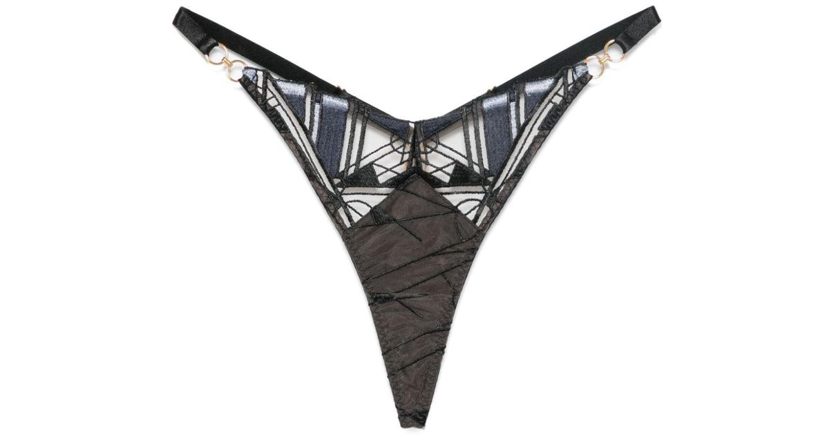 Bordelle Cubism Thong in Metallic | Lyst
